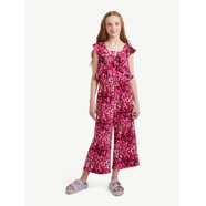 Justice Girls Flutter Sleeve Button Front Jumpsuit, Sizes XS-XLP ...