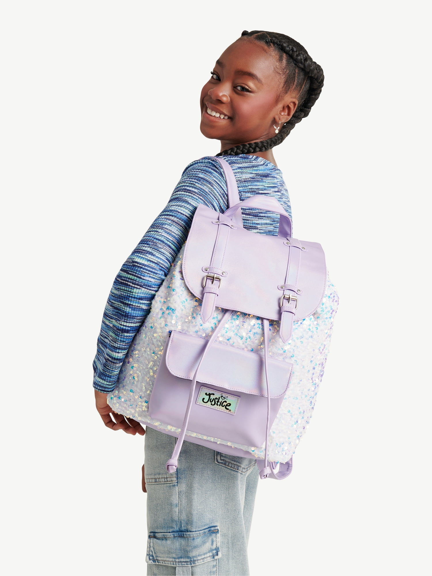 Justice Girls Sequin Backpack, Iridescent - Walmart.com
