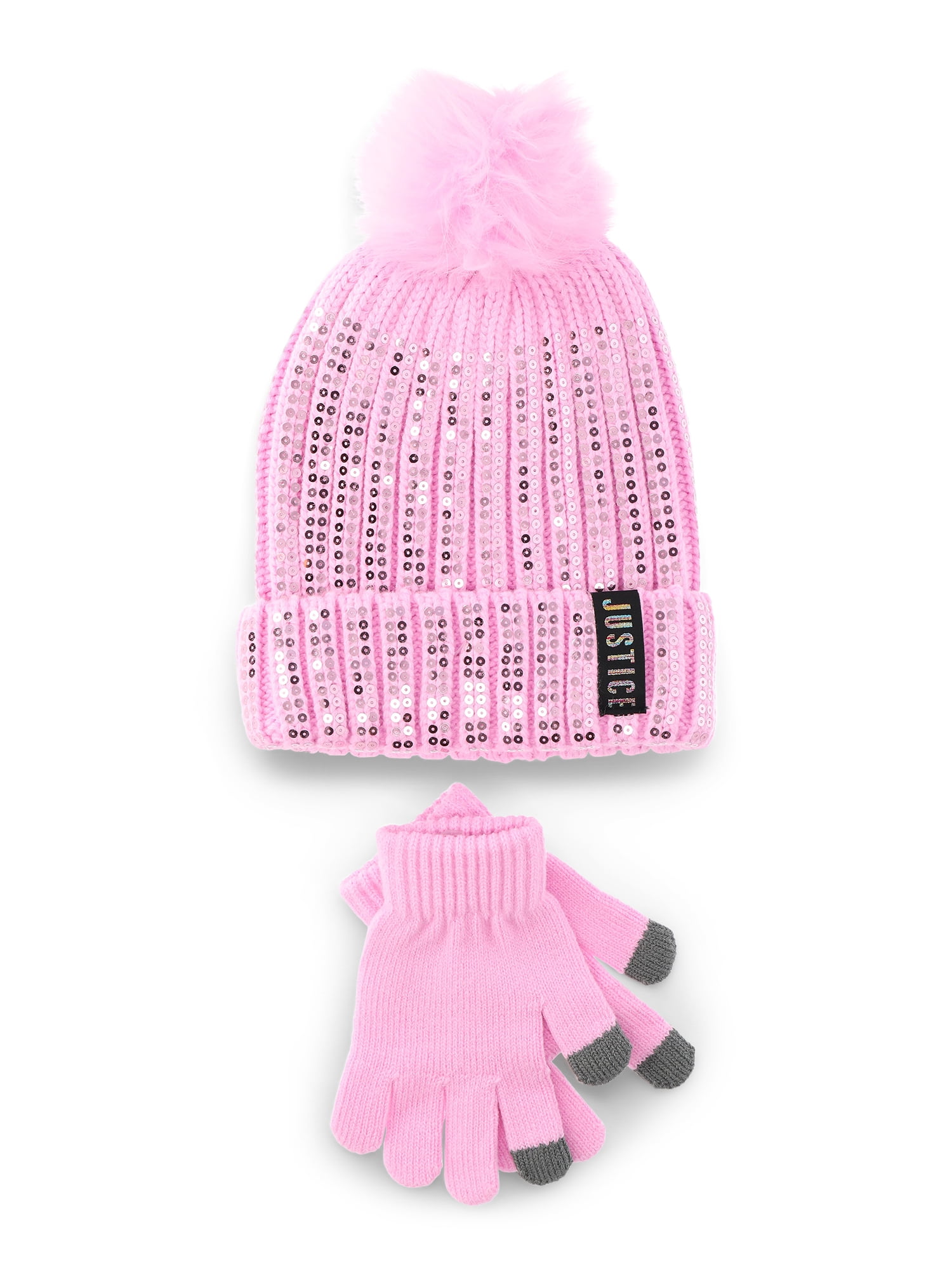 Justice Girls Sequin Ribbed Beanie - Winter Accessories - Walmart.com
