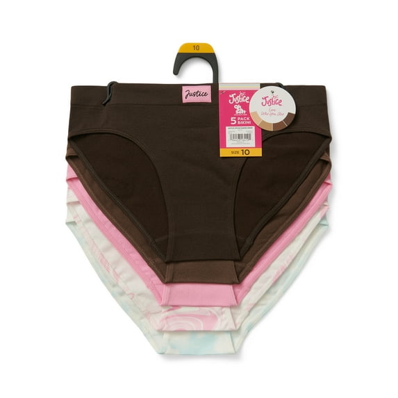 Justice Girls "Shades Collection" Bikini Undies, 5-Pack, Sizes 6-16 ...