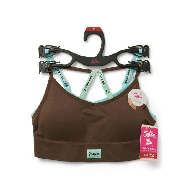 Justice Girls "Shades Collection" Convertible Back Bra, 2-Pack, Sizes ...