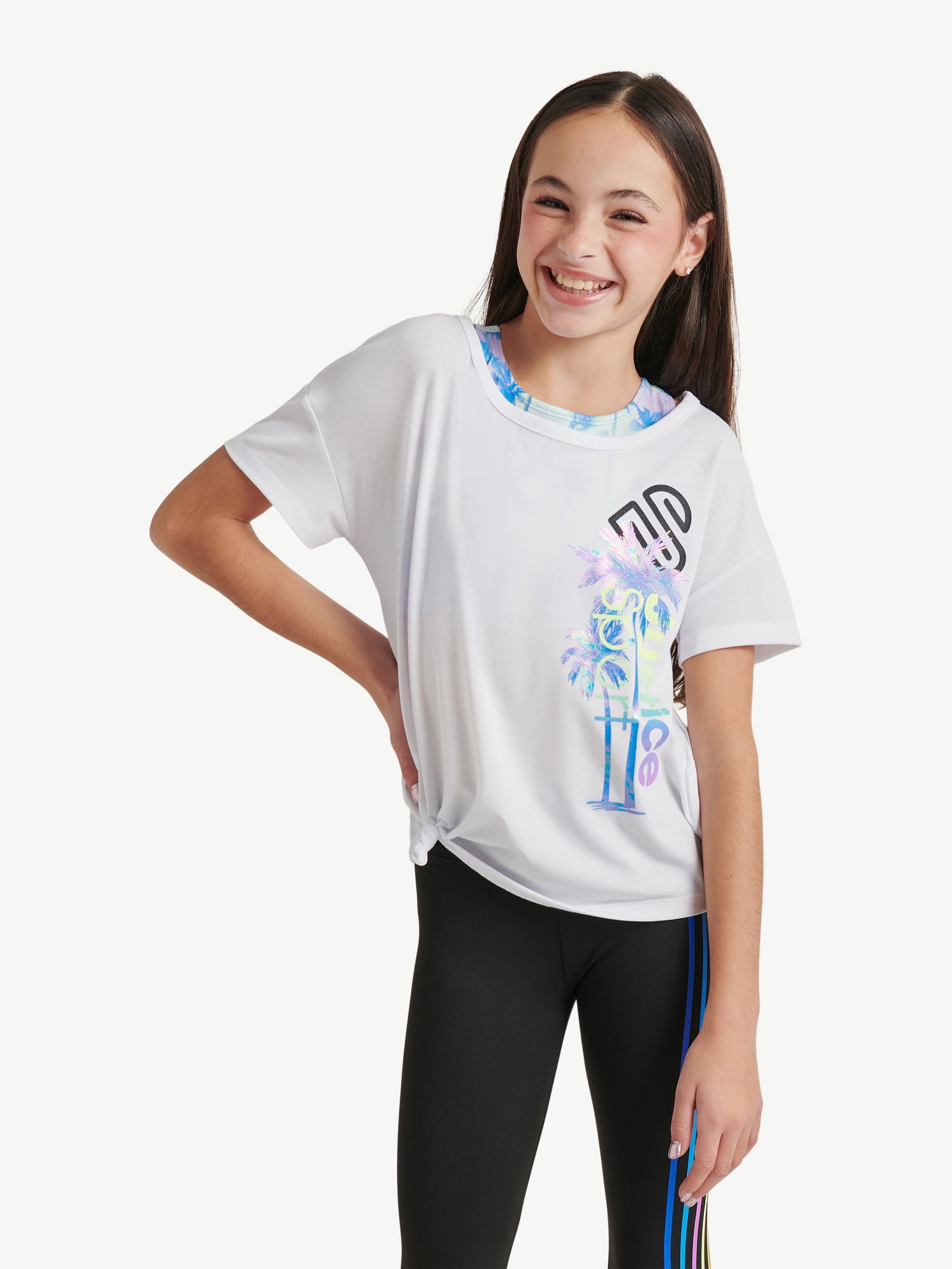 Justice Girls Short Sleeve 2FER T-Shirt, Sizes XS-XL & Plus - Walmart.com
