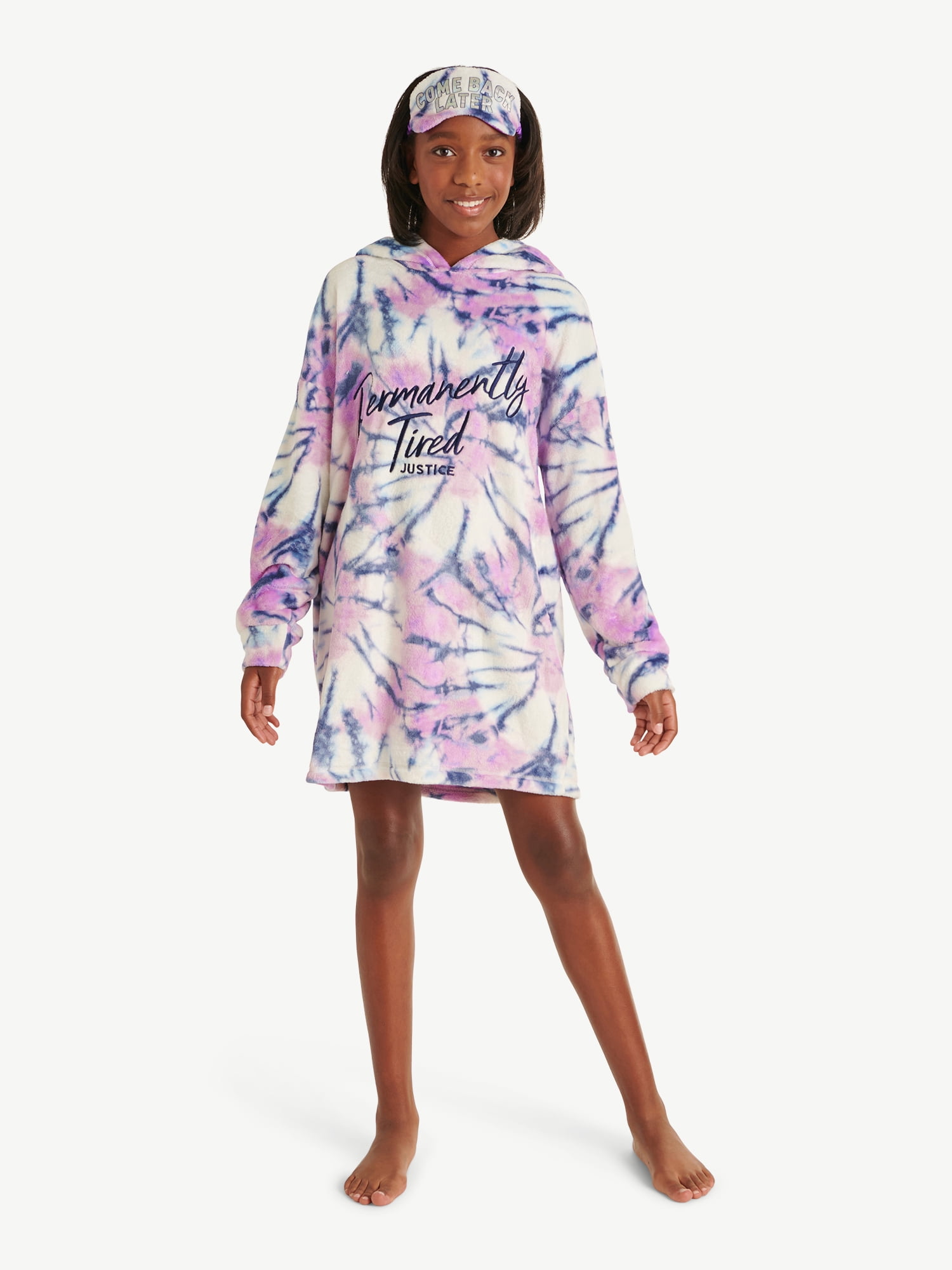 Justice Girls Sleep Hoodie Set - Fleece Pajamas - Sizes 5-18 - Walmart.com