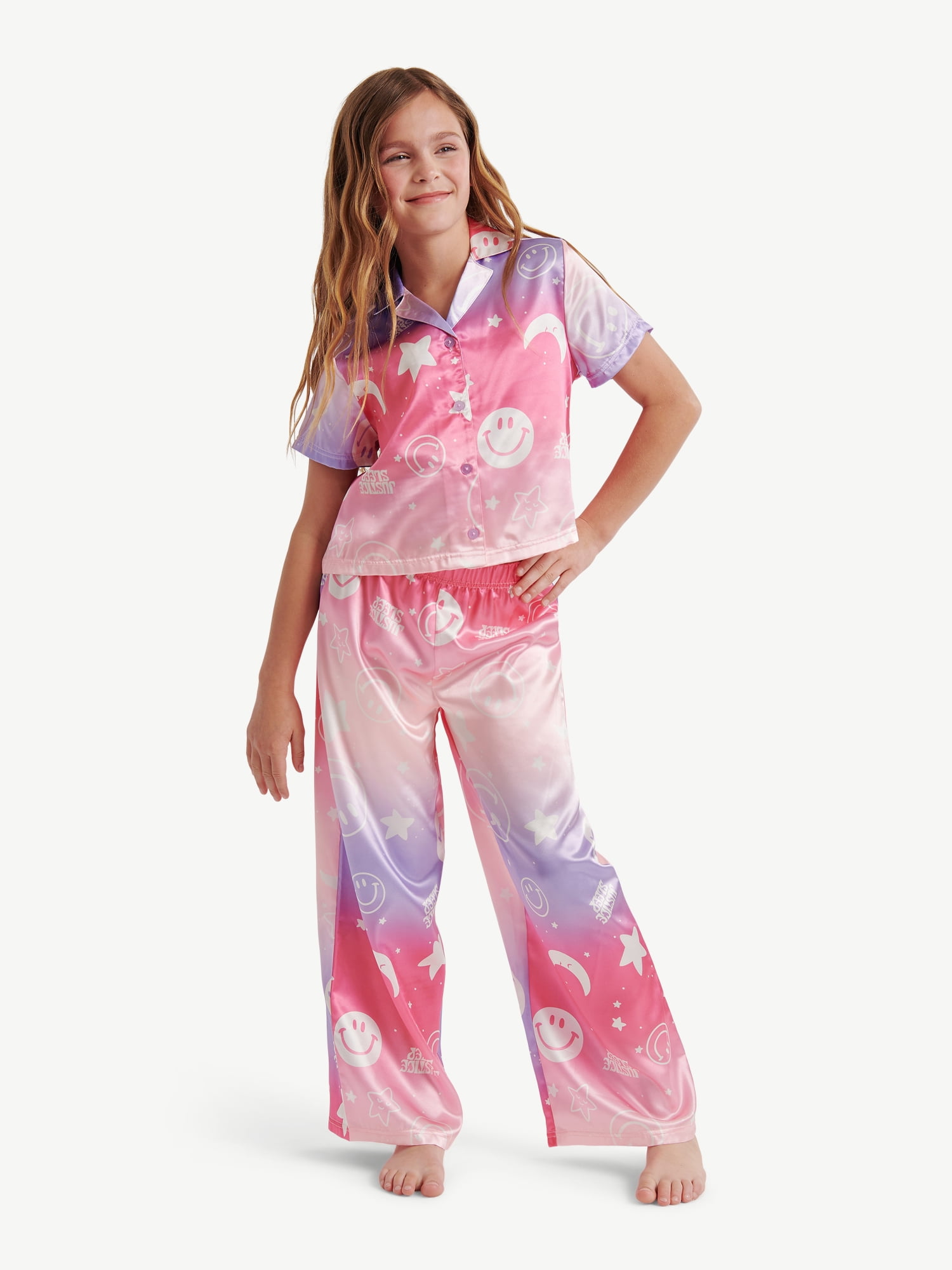 Justice Girls Smiley Coat Set - 100% Polyester Satin Charm - Walmart.com