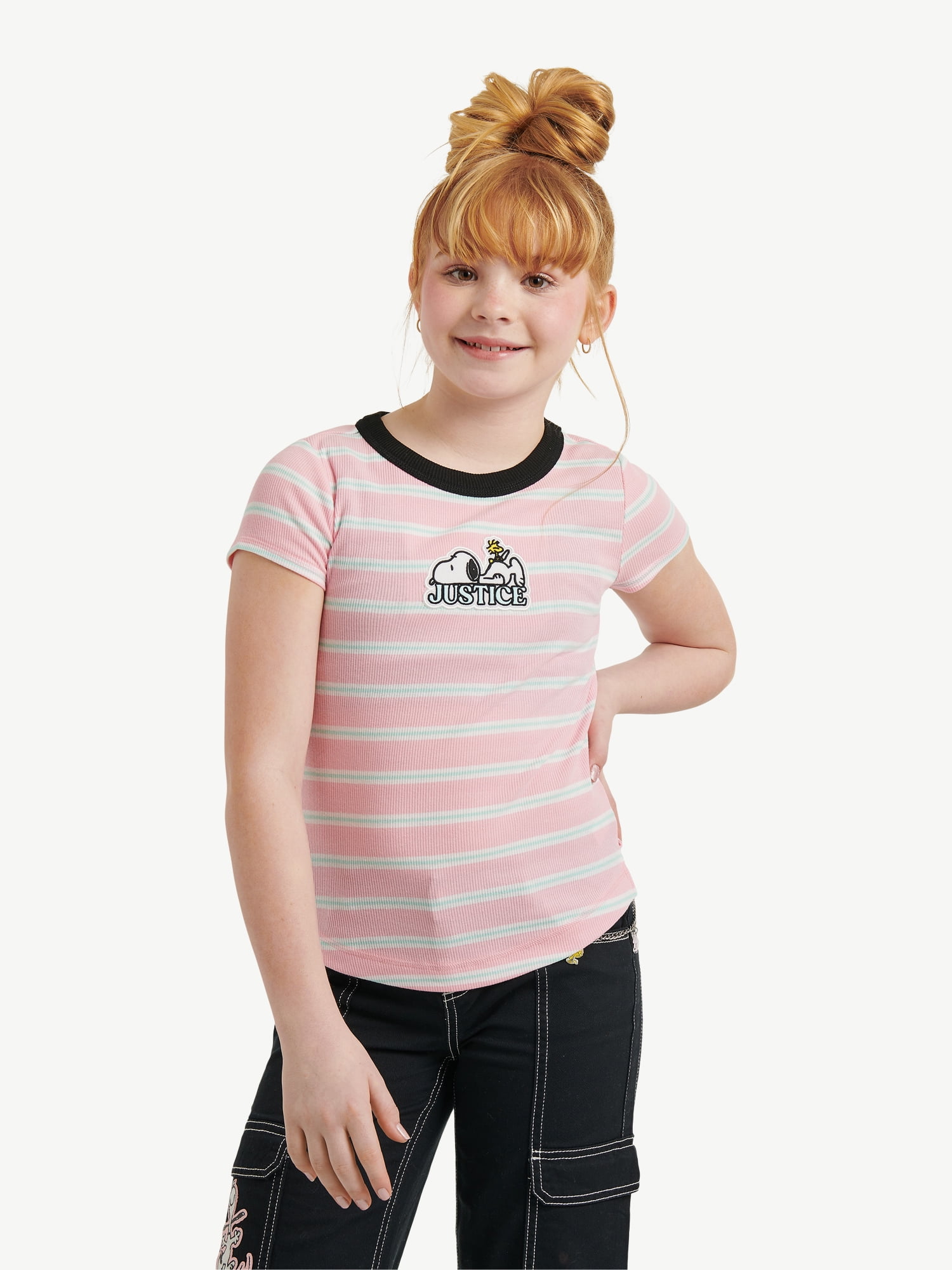 Justice Girls Snoopy Highneck Rib Tee , Sizes XS-XLP - Walmart.com