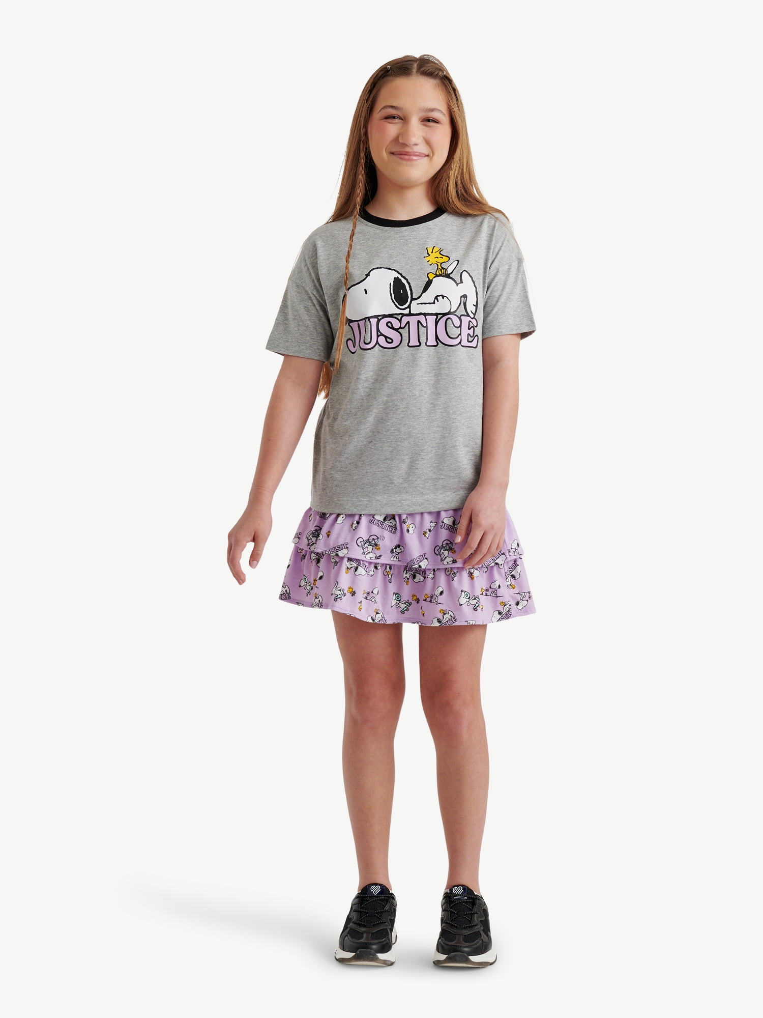 Justice Girls Snoopy Tee and Tiered Skirt Set, Sizes XS-XLP - Walmart.com