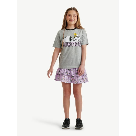 Justice Girls Snoopy Tee and Tiered Skirt Set, Sizes XS-XLP - Walmart.com