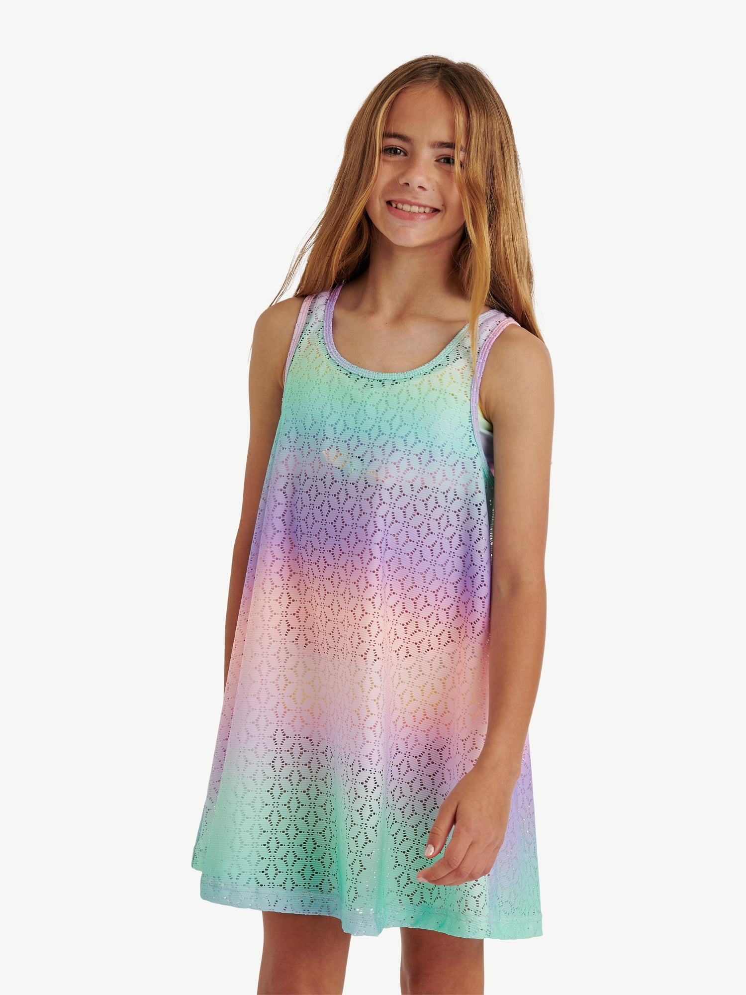 Justice Girls Swimsuit Cover-Up Racerback Dress, Sizes 4-18 - Walmart.com