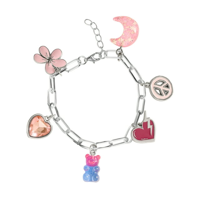 Justice- Girls Tween Peace Heart Charm Bracelet - Walmart.com