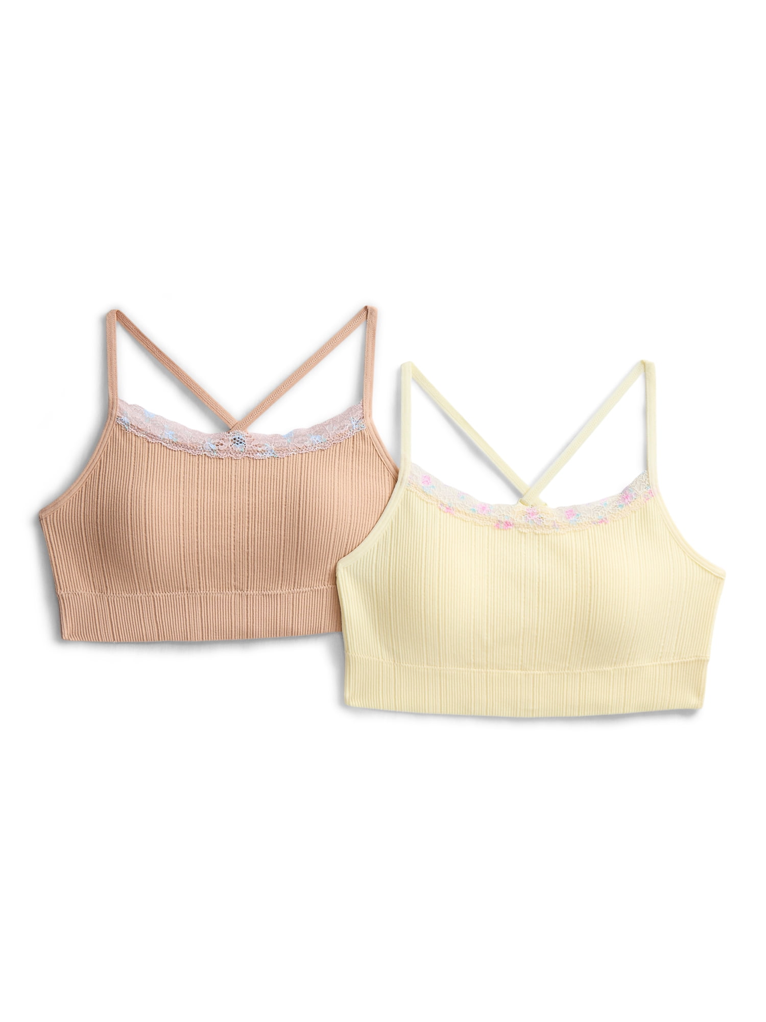 Justice Girls Variegated Seamless Rib Bra, 2-Pack, Sizes 28-38 ...