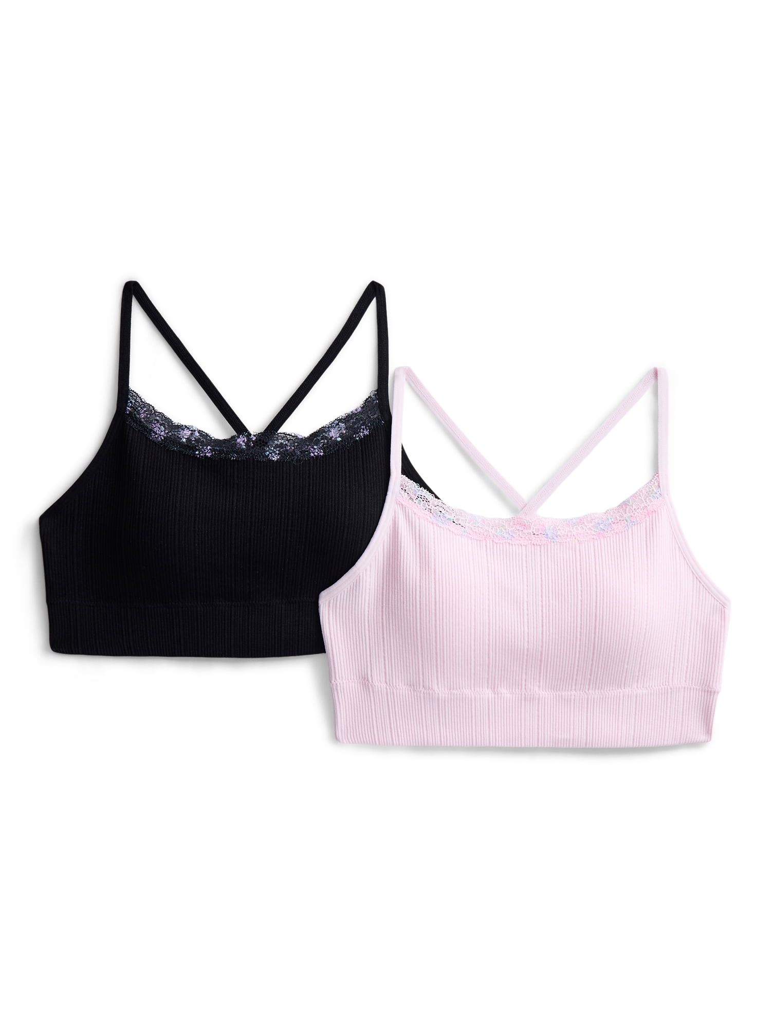 Justice Girls Variegated Seamless Rib Bra, 2-Pack, Sizes 28-38 ...