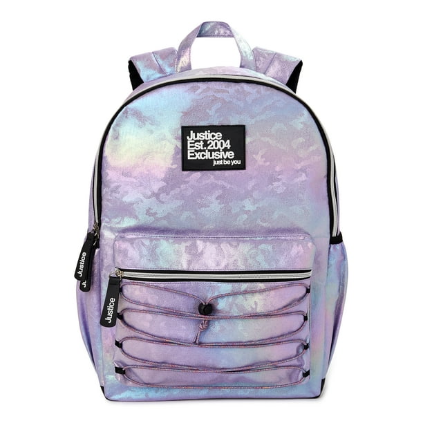 Justice Kids’ Backpack with Bungee Metallic Leopard - Walmart.com