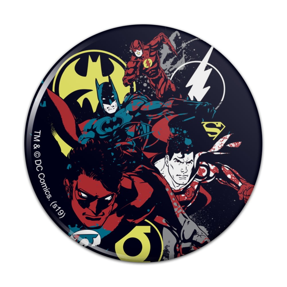 Justice League Character Graffiti Kitchen Refrigerator Locker Button ...
