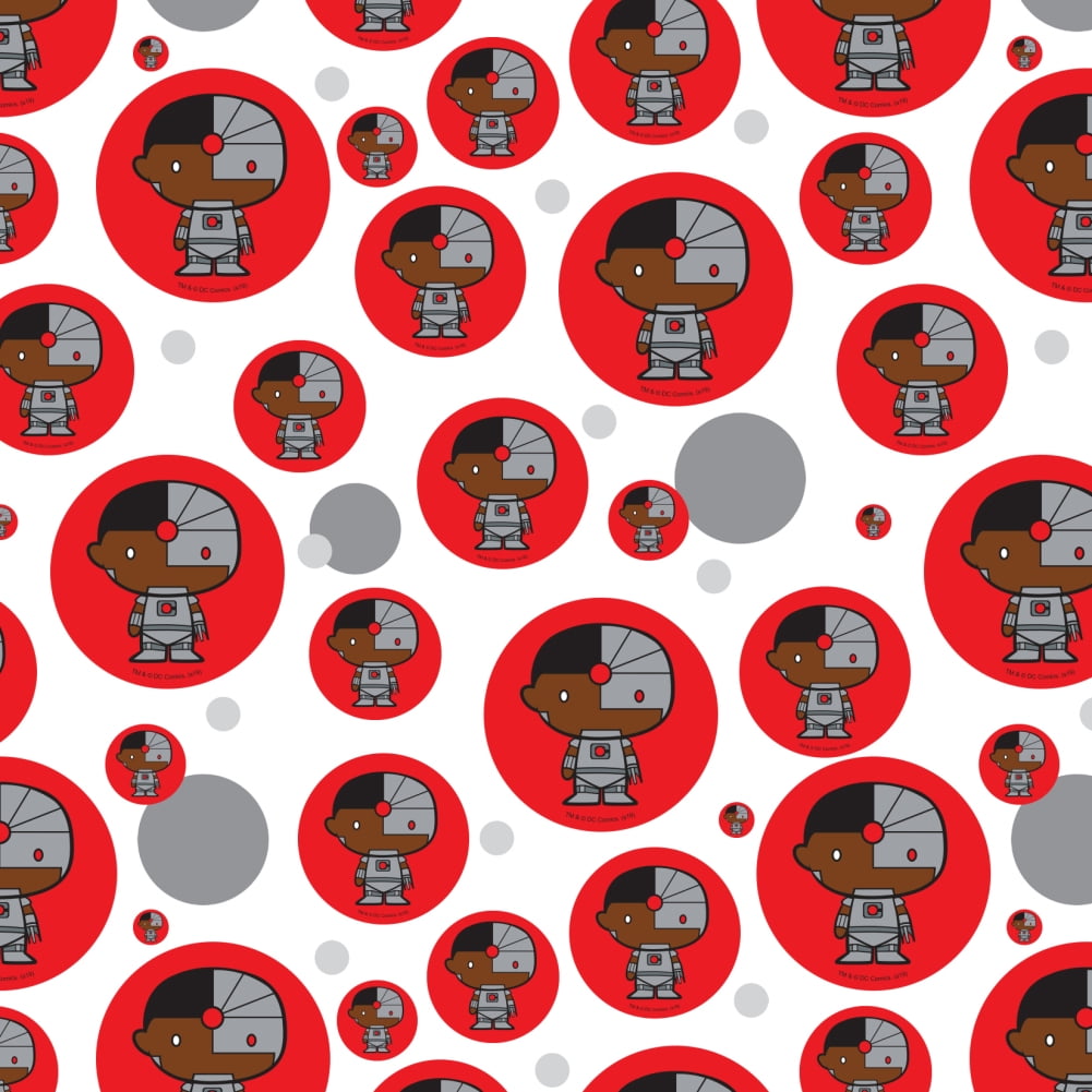 Justice League Cyborg Cute Chibi Character Premium Gift Wrap Wrapping ...