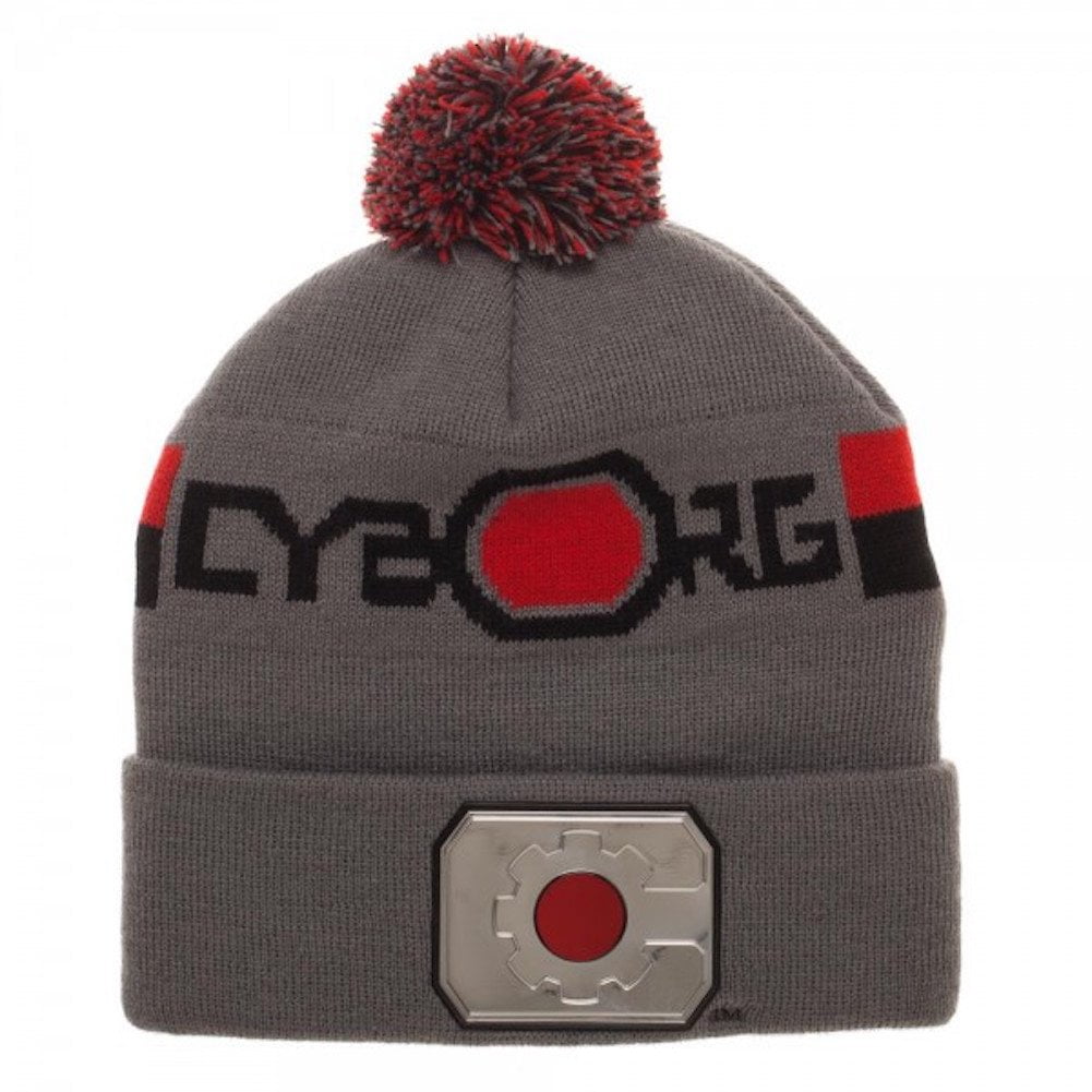 Justice League Cyborg Logo Chrome Weld Knit Pom Beanie Hat - Walmart.com