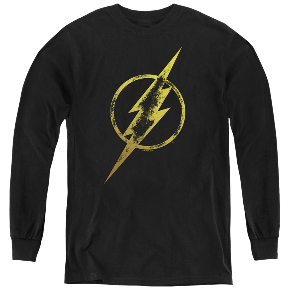 Justice League Flash Eroded Bolt Kids Long Sleeve T Shirt (Large) for ...