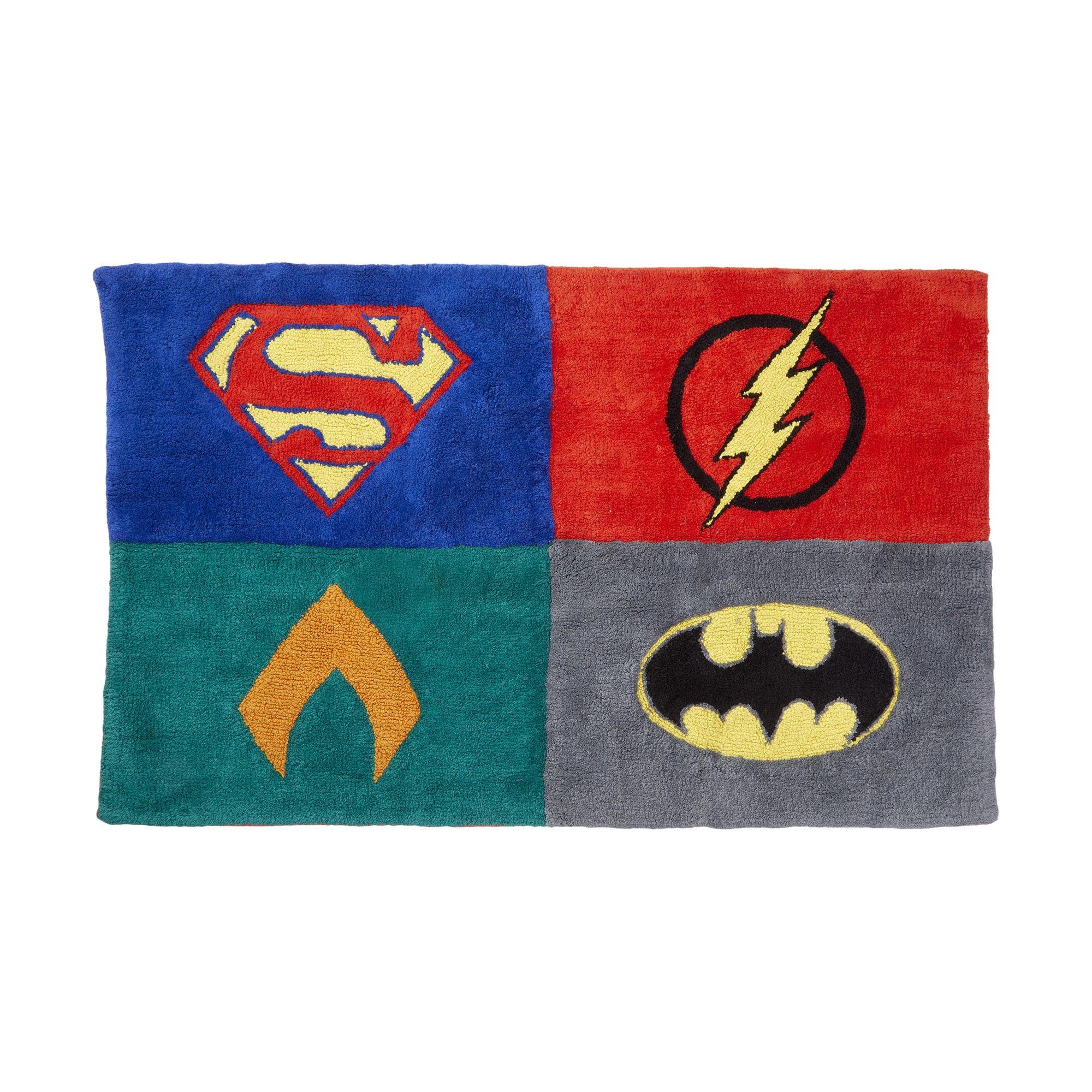 Justice League Superhero Kids' Area Rug, Batman & Superman Design, 4.5 ...