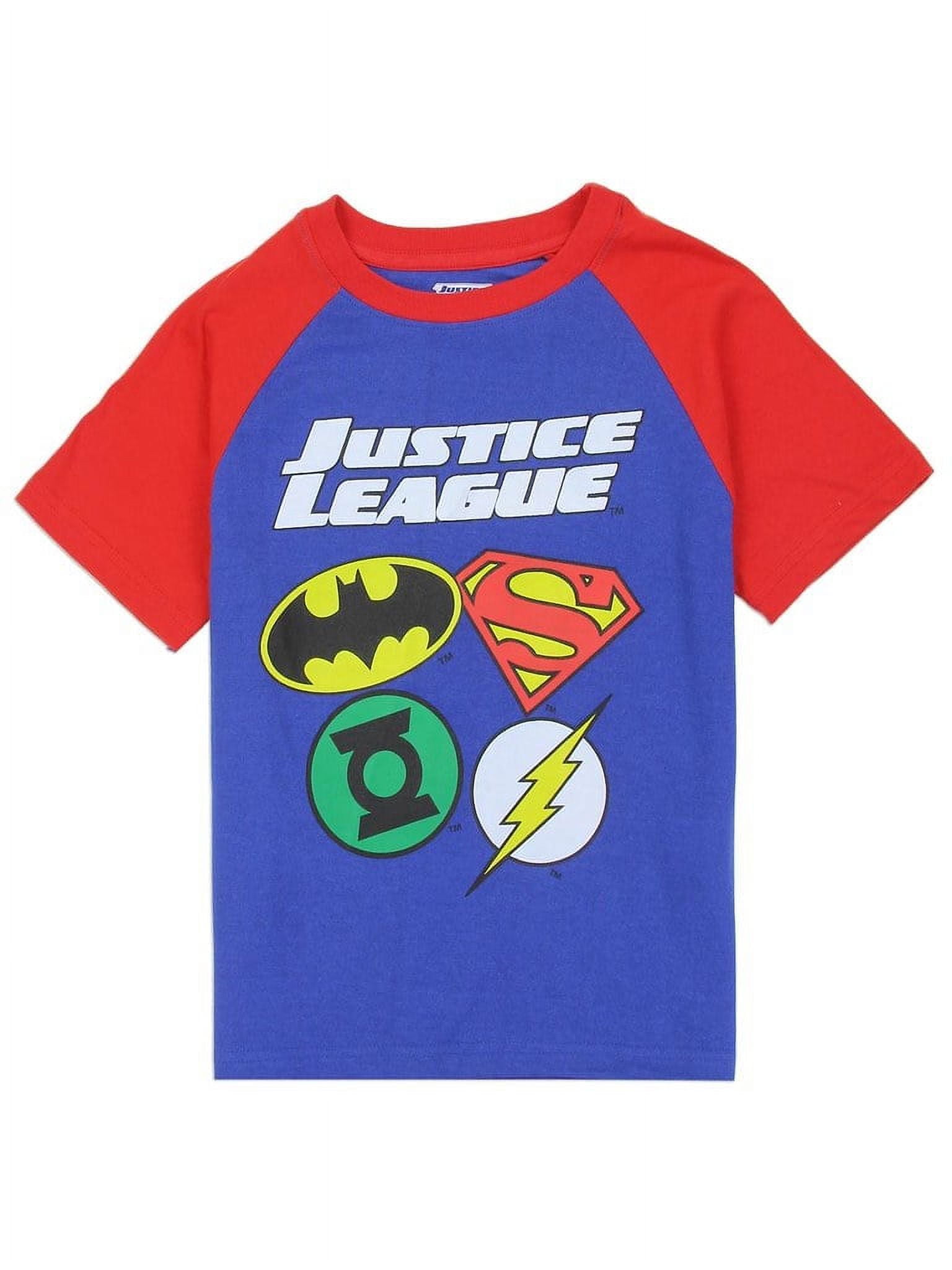 Justice League Little Boys' Hero Logos Raglan Tee - Walmart.com