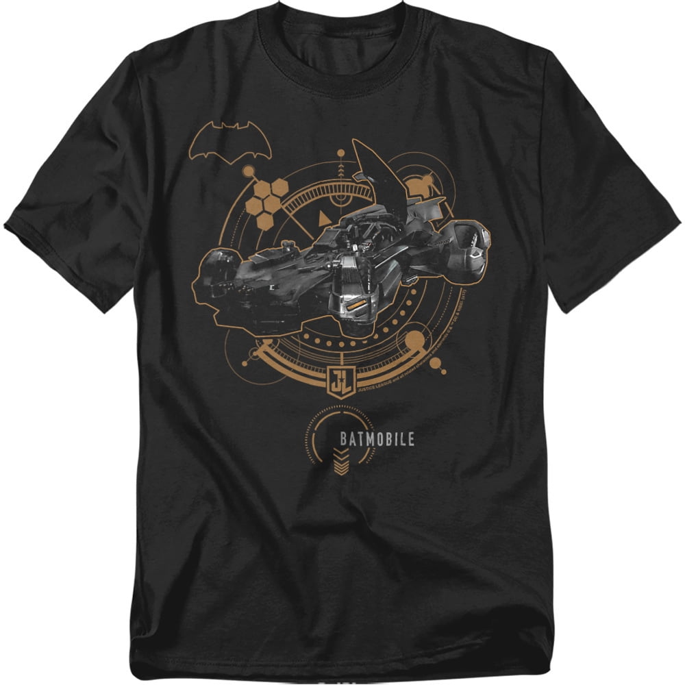 Justice League Movie T-Shirt Batmobile Unisex Graphic Tee For Men ...