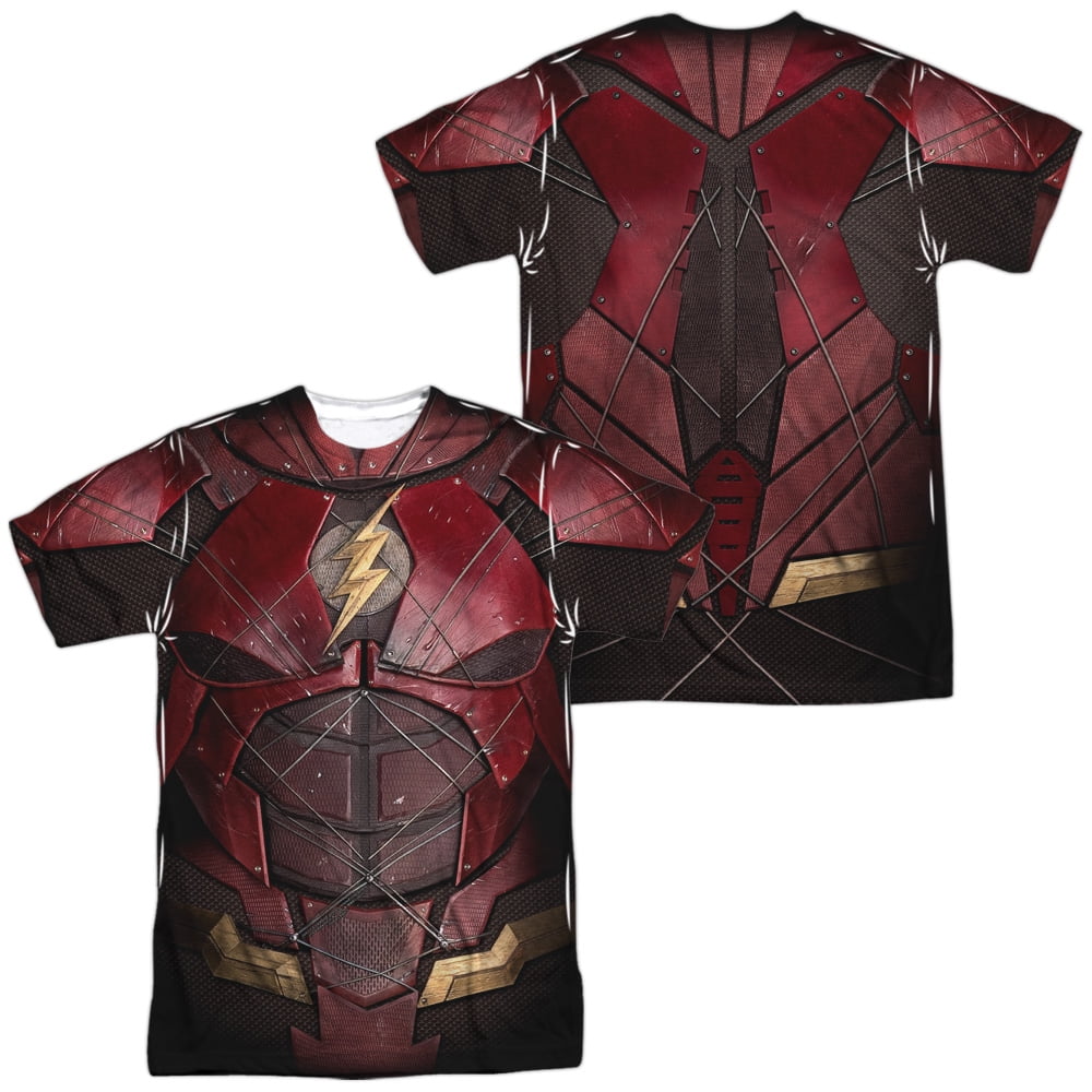 Justice League Movie Flash Uniform Unisex Adult Sublimated Costume T Shirt (Front/Back), X-Large ...