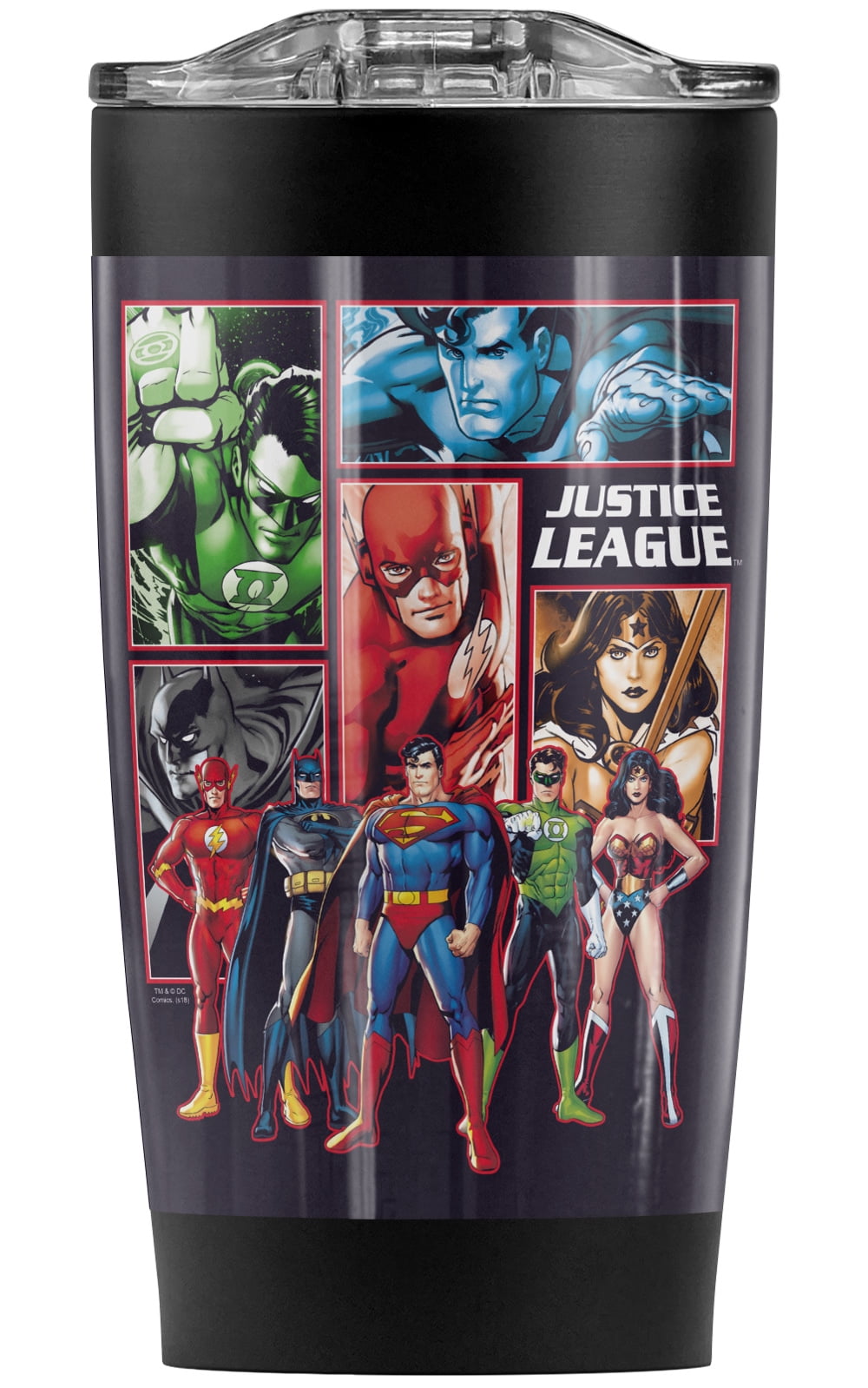 Justice League Panels All Characters Stainless Steel Tumbler 20 oz ...