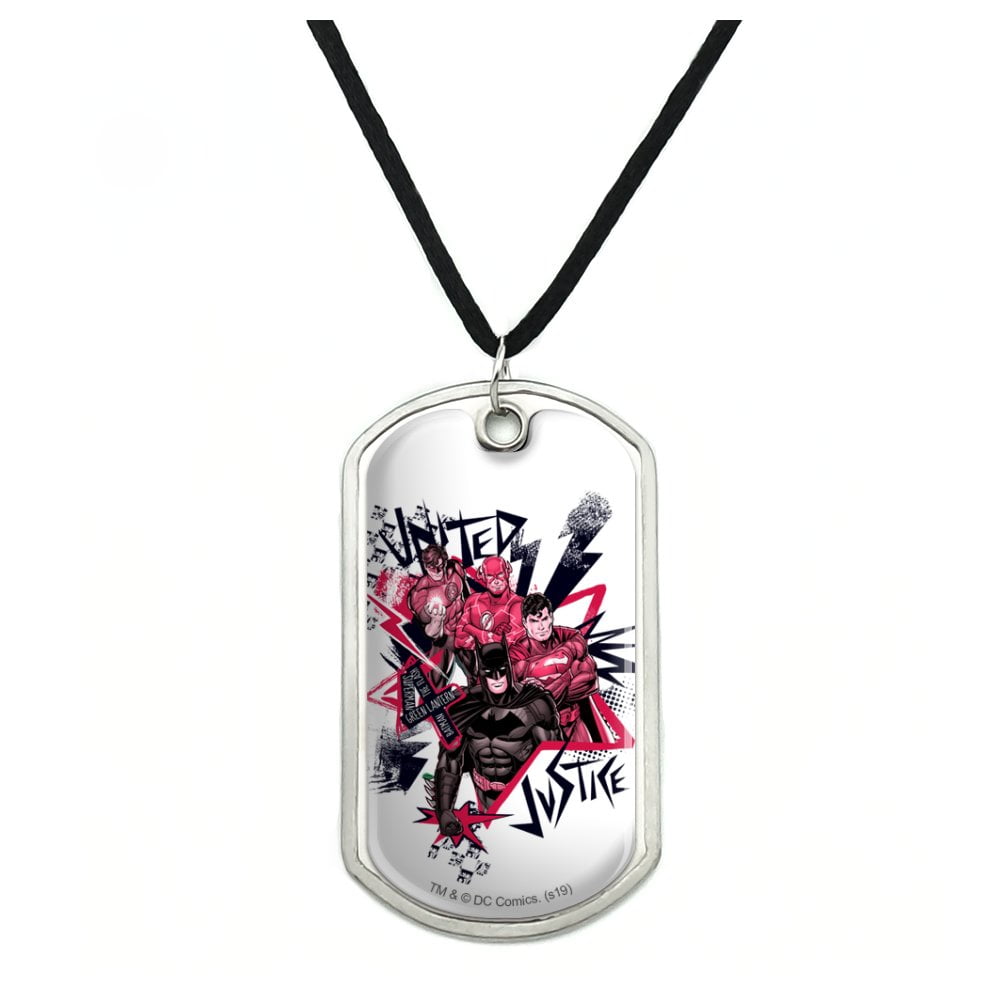 Justice League Red and Black Characters Military Dog Tag Pendant ...
