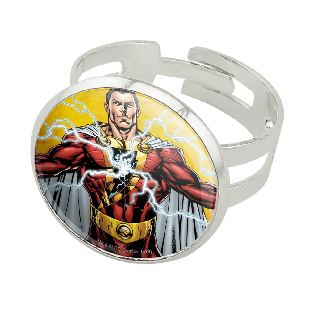 Justice League Shazam Character Silver Plated Adjustable Novelty Ring ...