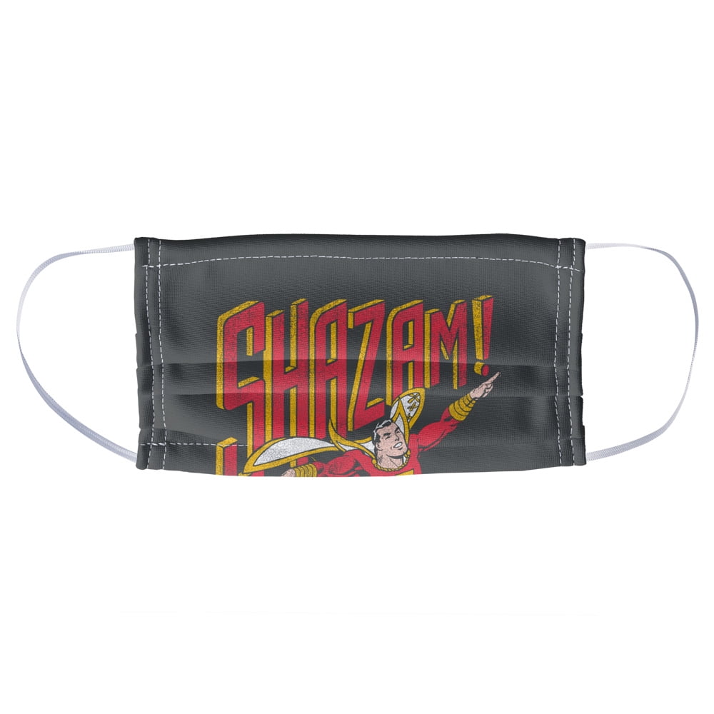 Justice League Shazam! Retro Marvel 1-Ply Reusable Face Mask Covering ...
