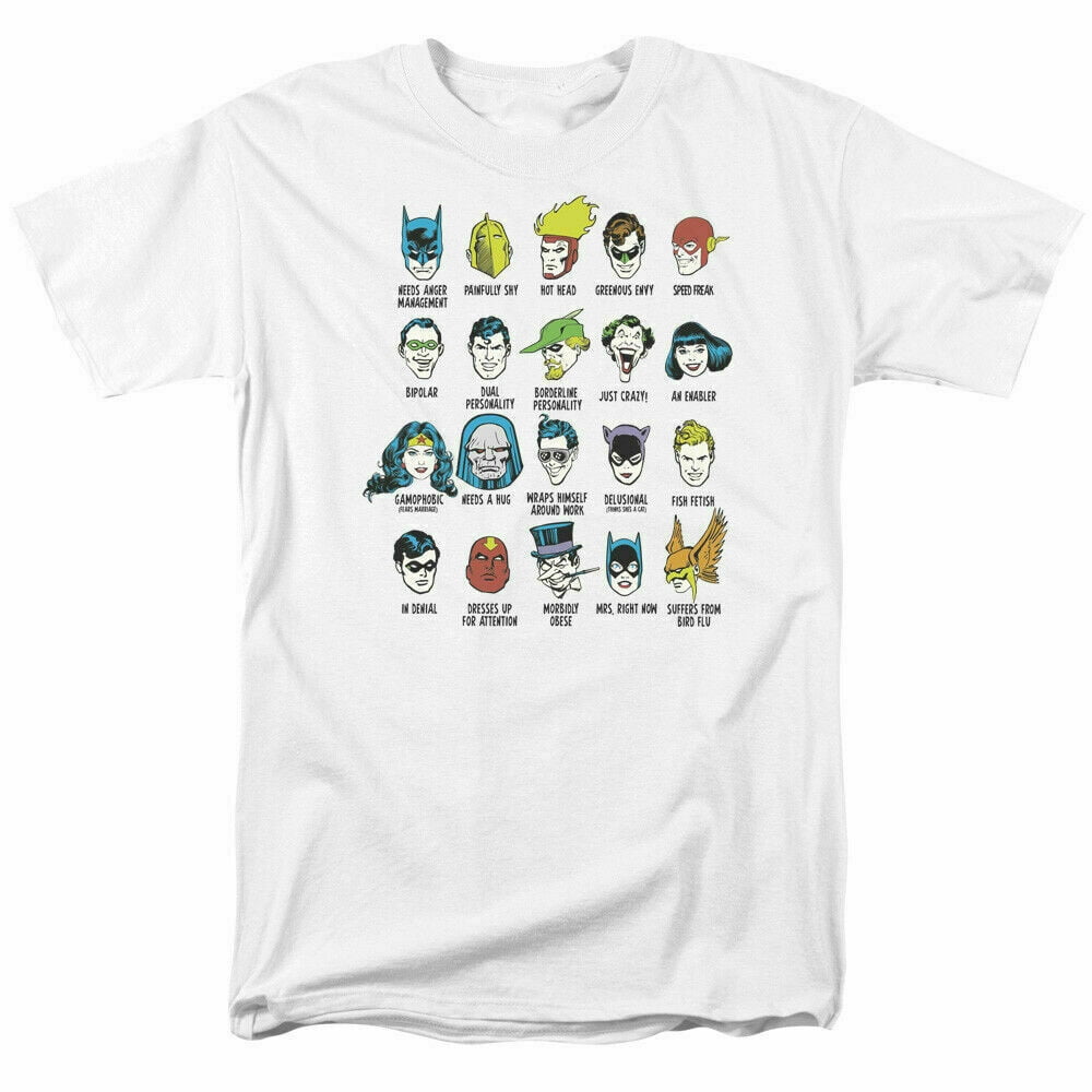 Justice League Superhero Issues T Shirt Licensed Comic Book Tee White ...
