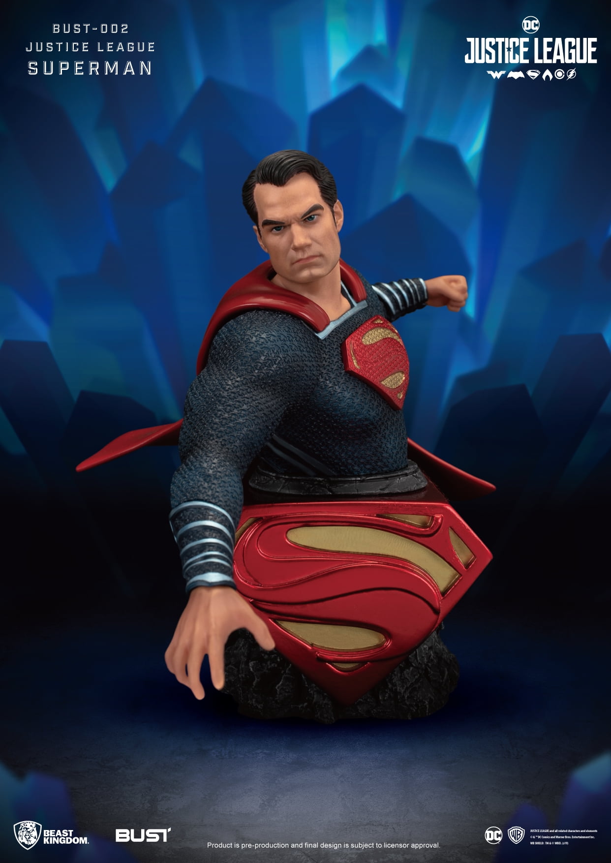 Justice League Superman Bust Statue Beast Kingdom Bust-002 Henry Cavill ...