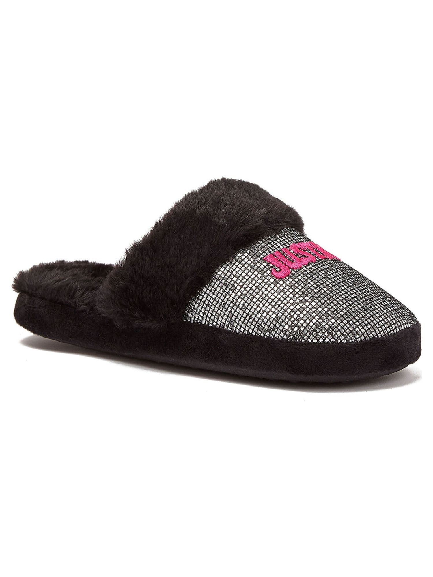 Justice Kids Cozy Slip-on Scuff Slippers, Sizes 13-6, Lightweight and ...