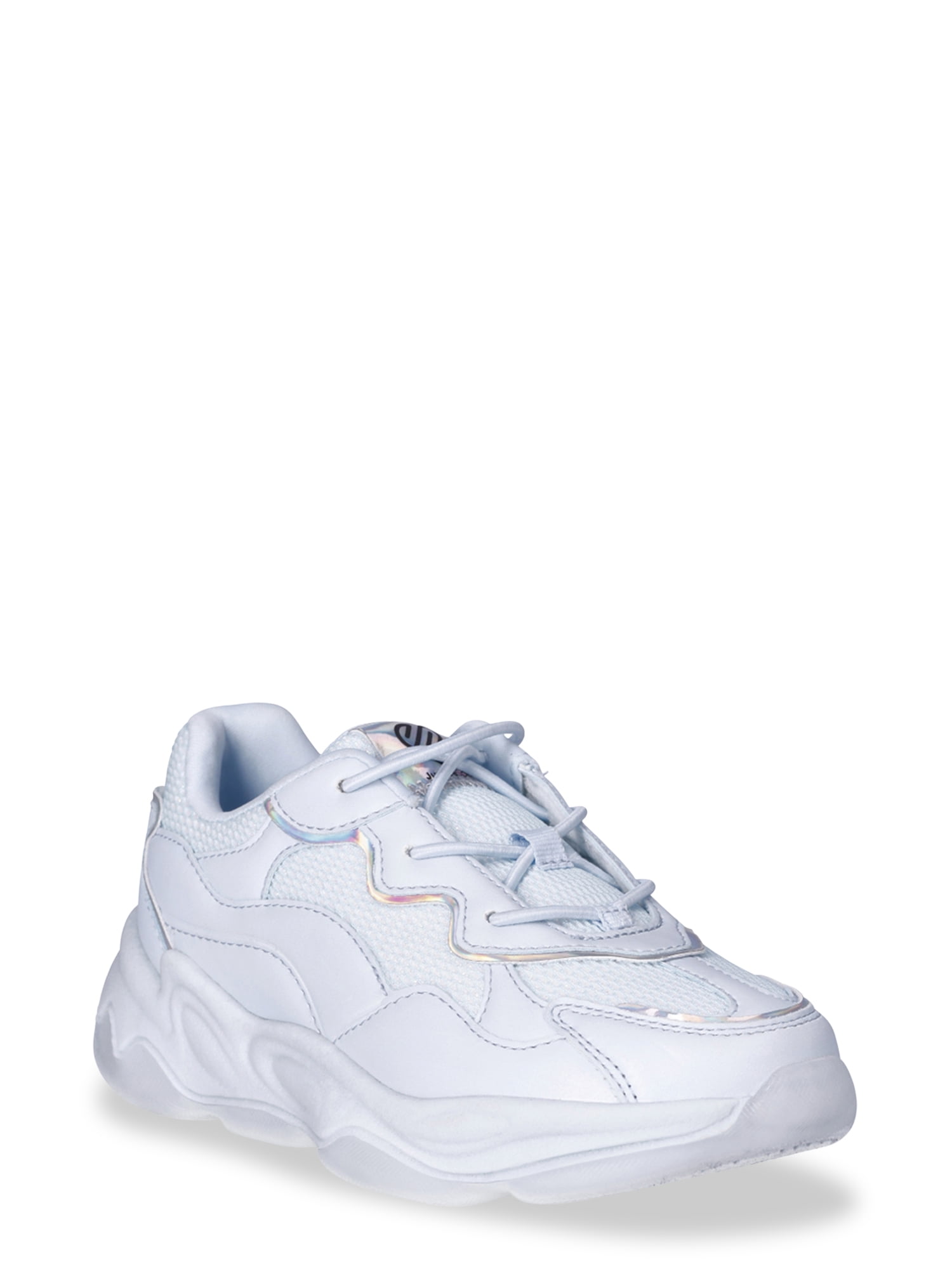 Justice Shimmer Sport Sneakers - Glitter Mesh Accents - Walmart.com