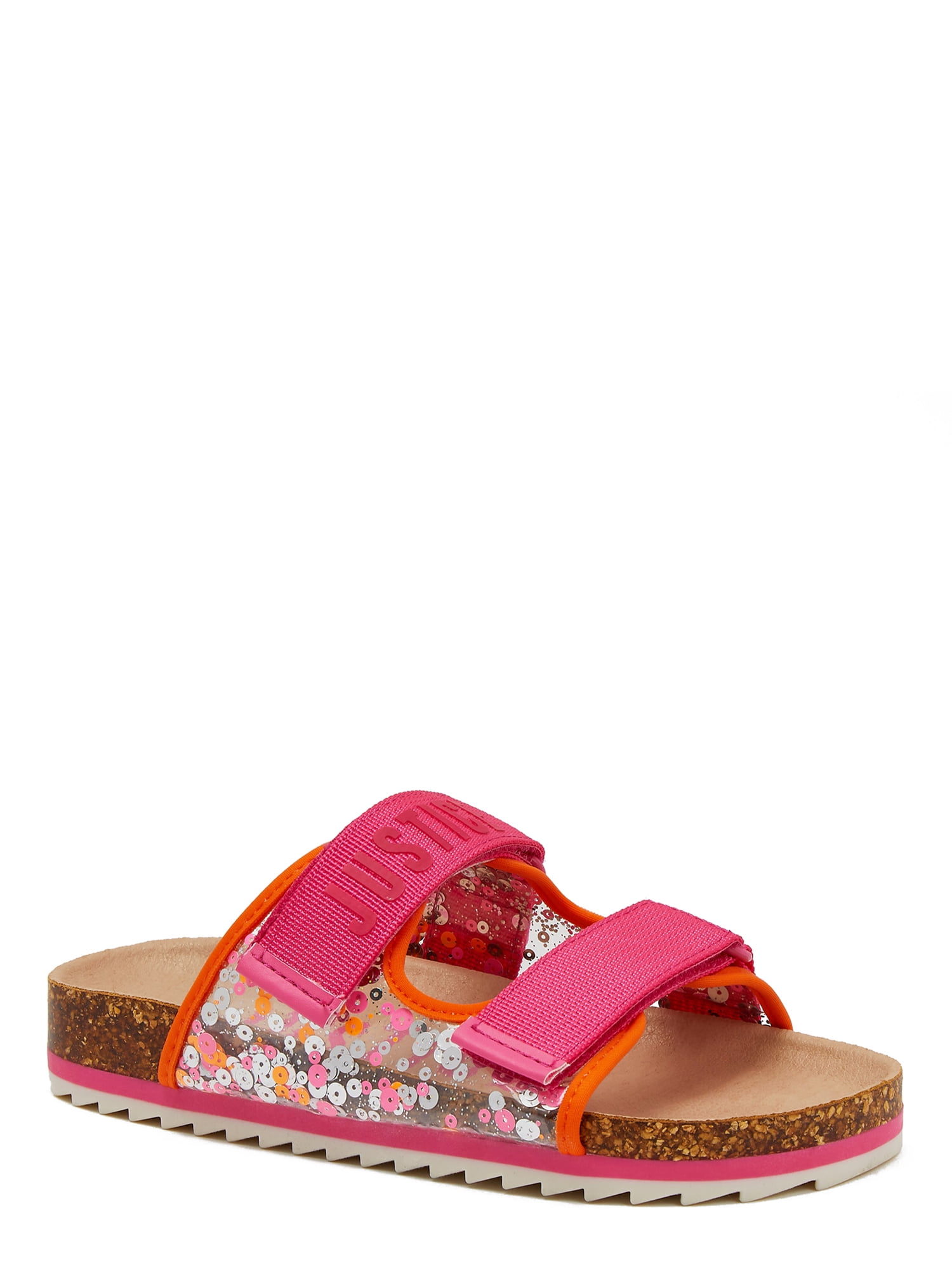 Justice Little Girl & Big Girl Footbed Sandal, Sizes 13-5 - Walmart.com