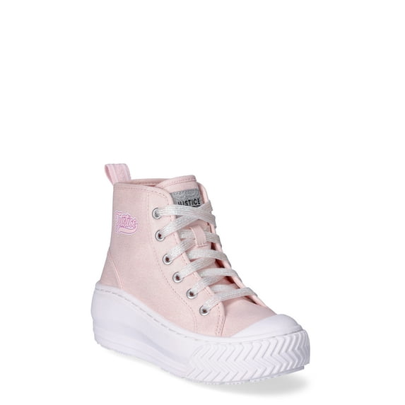 Justice High Top Sneakers - Stylish Lace-Up Shoes for Girls - Walmart.com