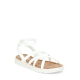 Justice Girls Strappy Gladiator Sandals with Cushioned Footbed, Faux ...