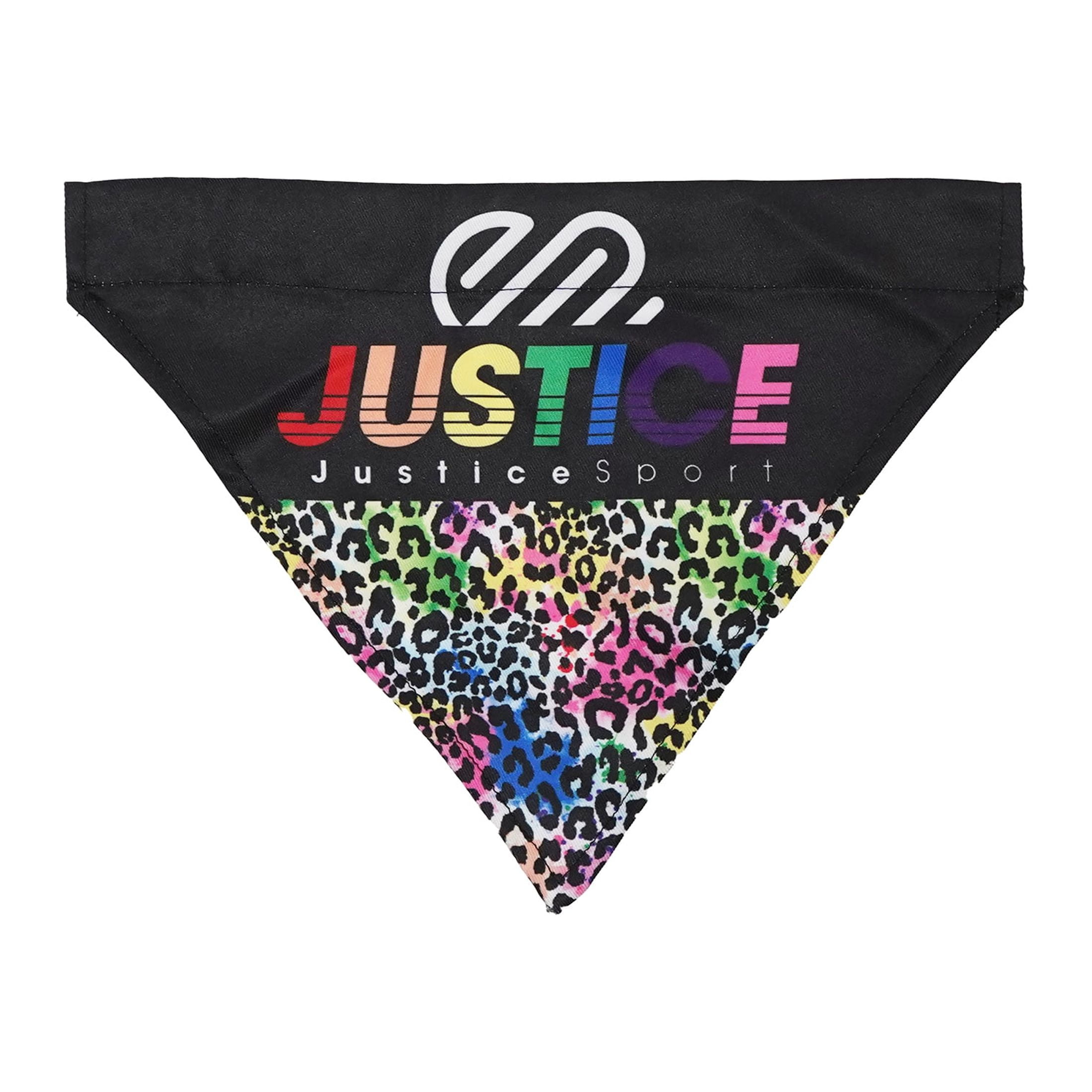 Justice Pet-Pet Accessories-Pet Bandana-Justice Rainbow Leopard Print ...