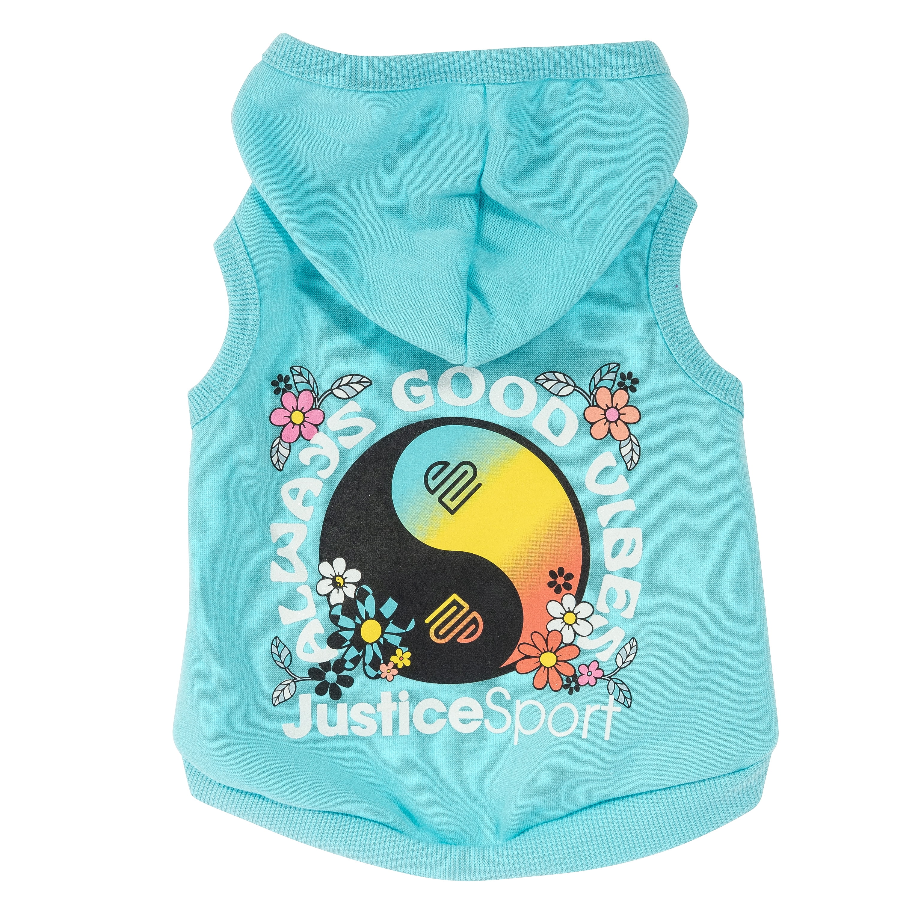 Justice Pet Polyester Printed Fleece Dog Hoodie, Turquoise, L - Walmart.com