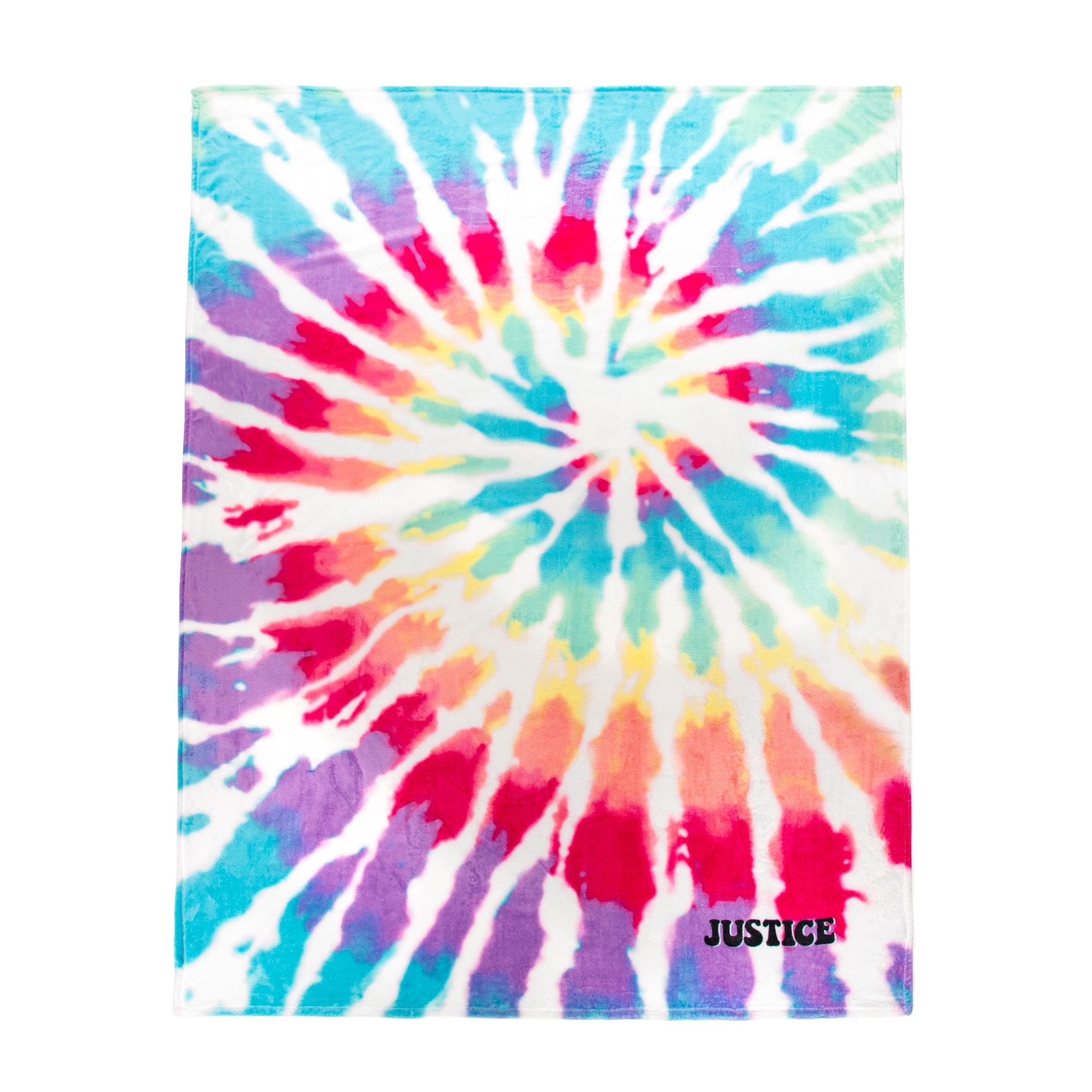 Justice Rainbow Tie-Dye 60x90 Blanket, 100% Microfiber, Kids Bedding ...