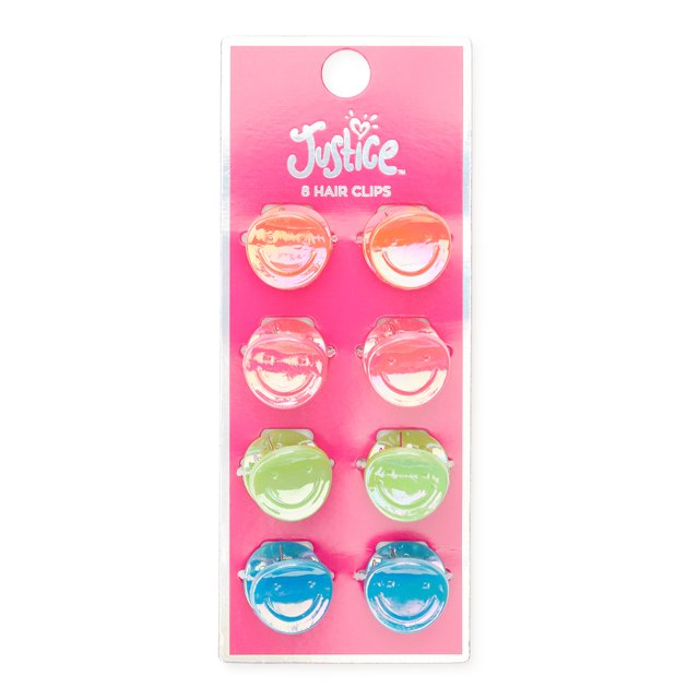Justice Smiley Claw Clips Set, 8-Pack - Walmart.com