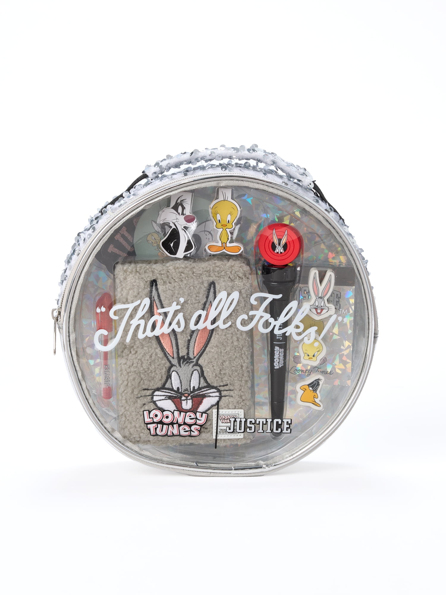 Justice Stationery Set with Looney Tunes Case, 15 Piece Unisex Handbag ...