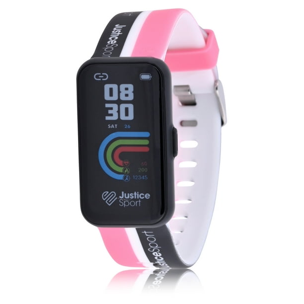 Justice Unisex Child Smart Tracker Watch in Black and Pink (JSE4334WM ...