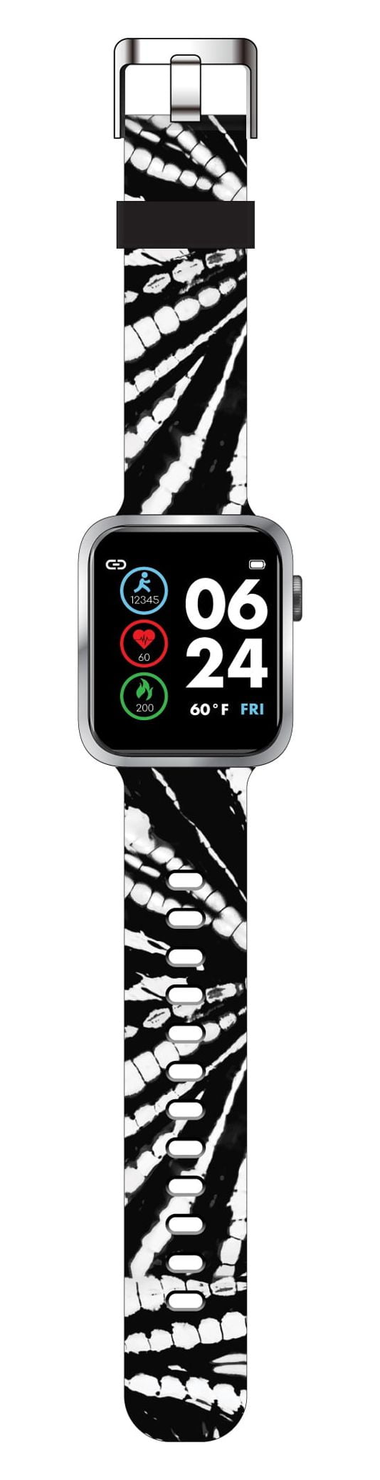 Justice Unisex Tween Smart Watch in Black Tie Dye with Silicone Strap ...