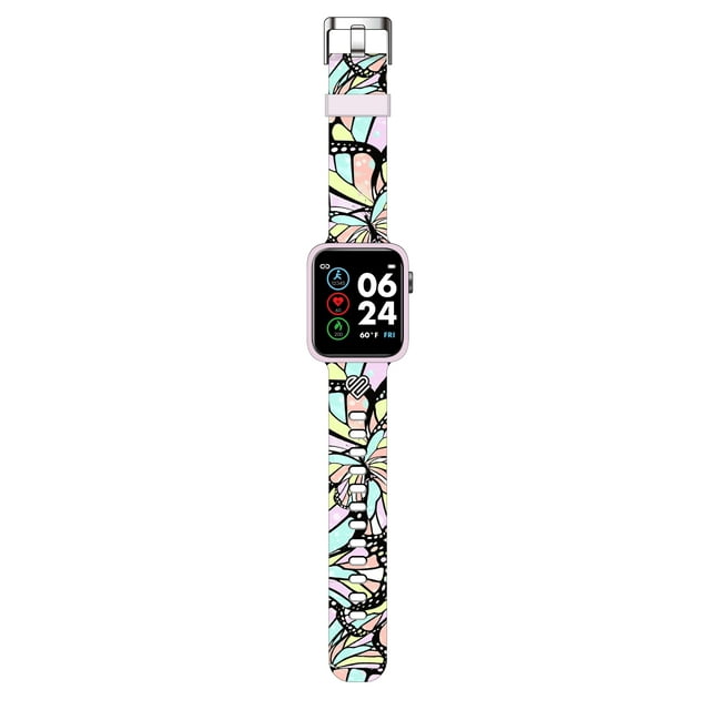 Justice Unisex Tween Smart Watch with Silicone Strap in Butterfly Tie ...