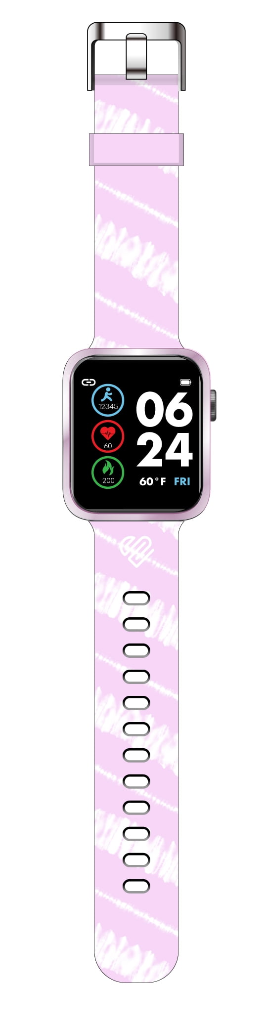Justice Unisex Tween Smart Watch with Silicone Strap in Pink Tie Dye ...