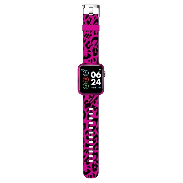 Justice Unisex Tween Smart Watch with Silicone Strap in Pink and Black ...