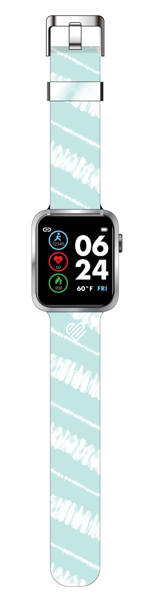 Justice Unisex Tween Smart Watch with Silicone Strap in Turquoise Tie ...