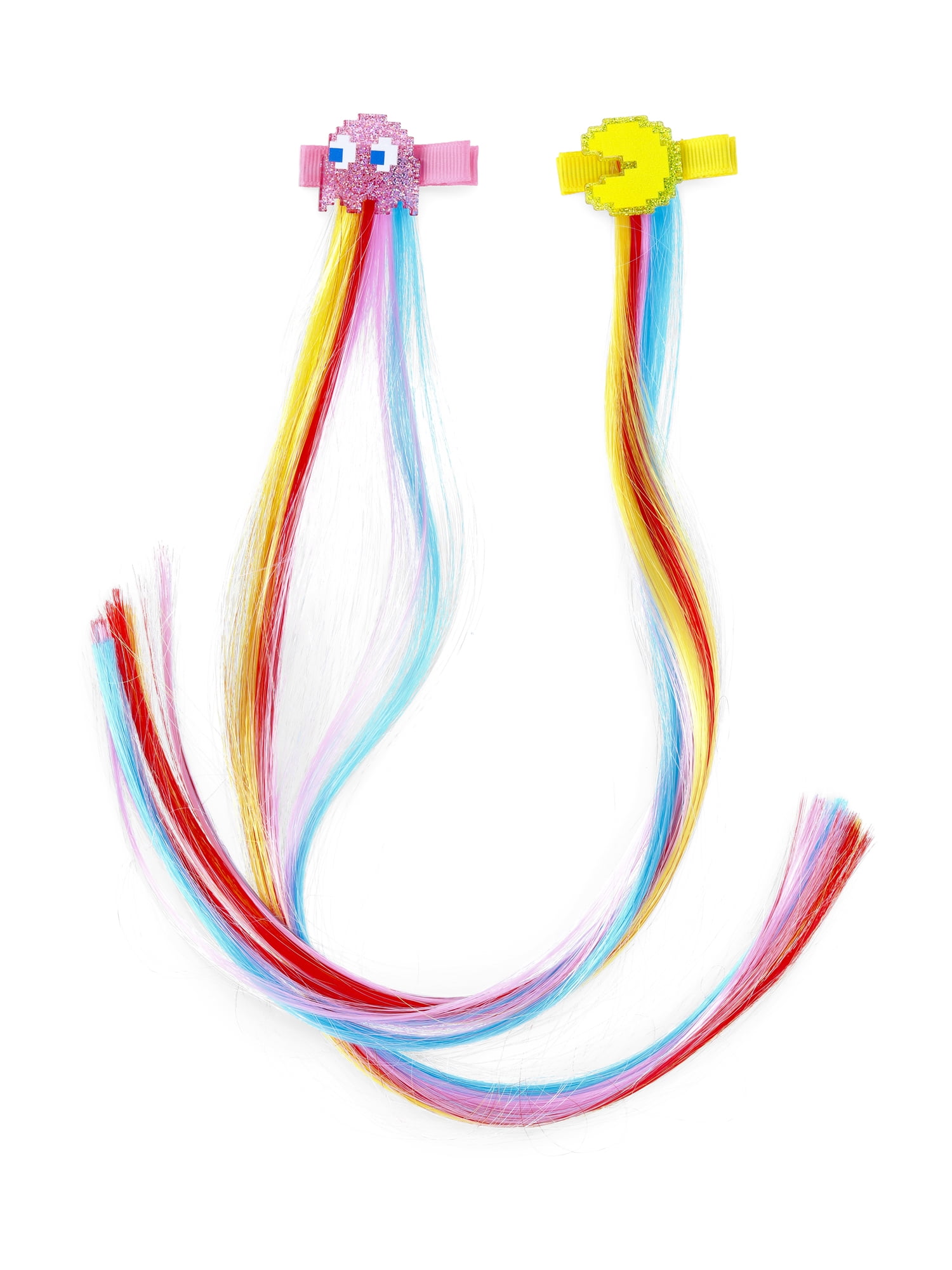 Justice Girls PAC-MAN Hair Extension Hair Clips, 2-Piece, Multi ...