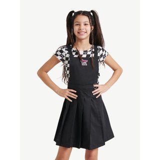 Girls Pleat 2-Fer Dress - Walmart.com