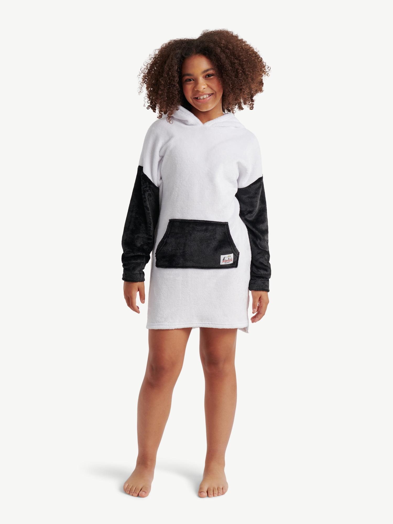 Justice Snoopy Girls Long Sleeve Sleep Hoodie with 3D Detailing, Sizes ...