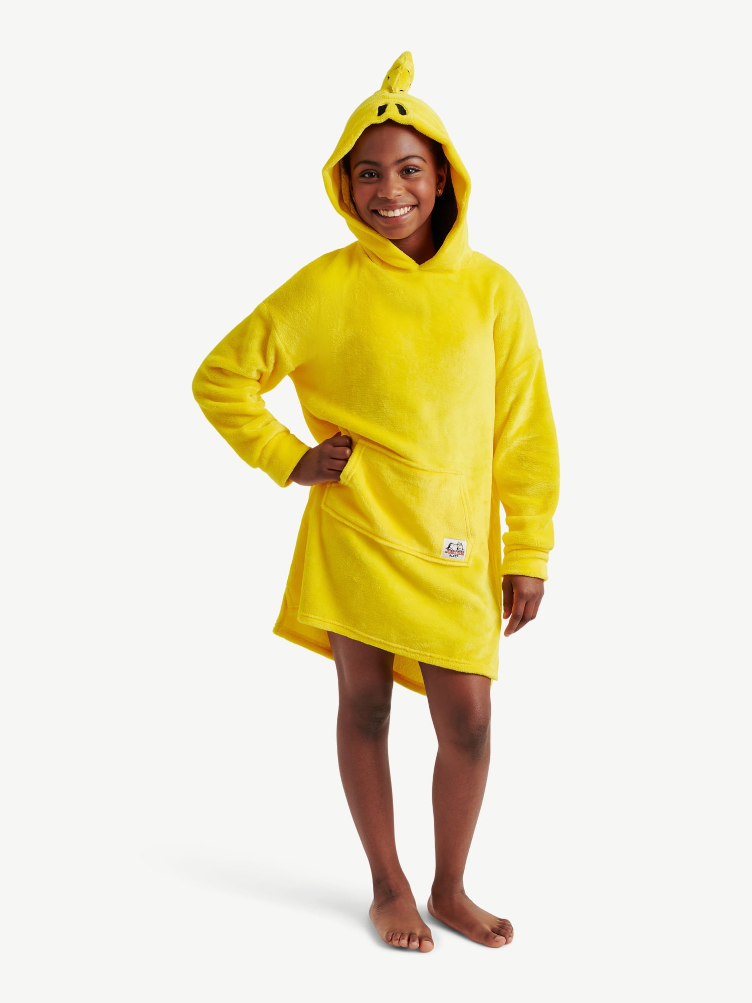 Justice Snoopy Girls Long Sleeve Sleep Hoodie with Pocket, Sizes S-XL ...